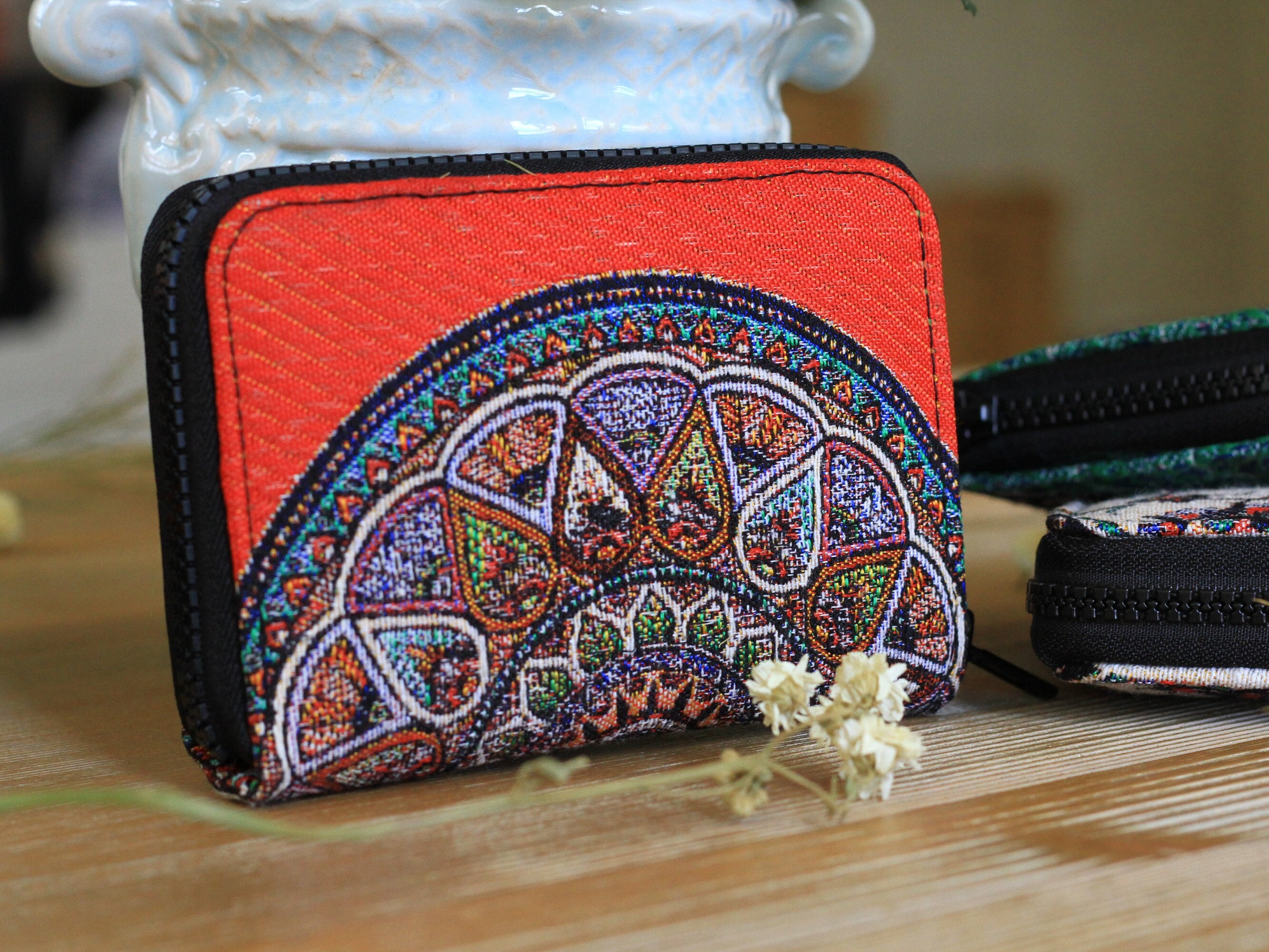 Small Wallet for Women, Handmade Bohemian Wallet, Small Mandala Pattern ...