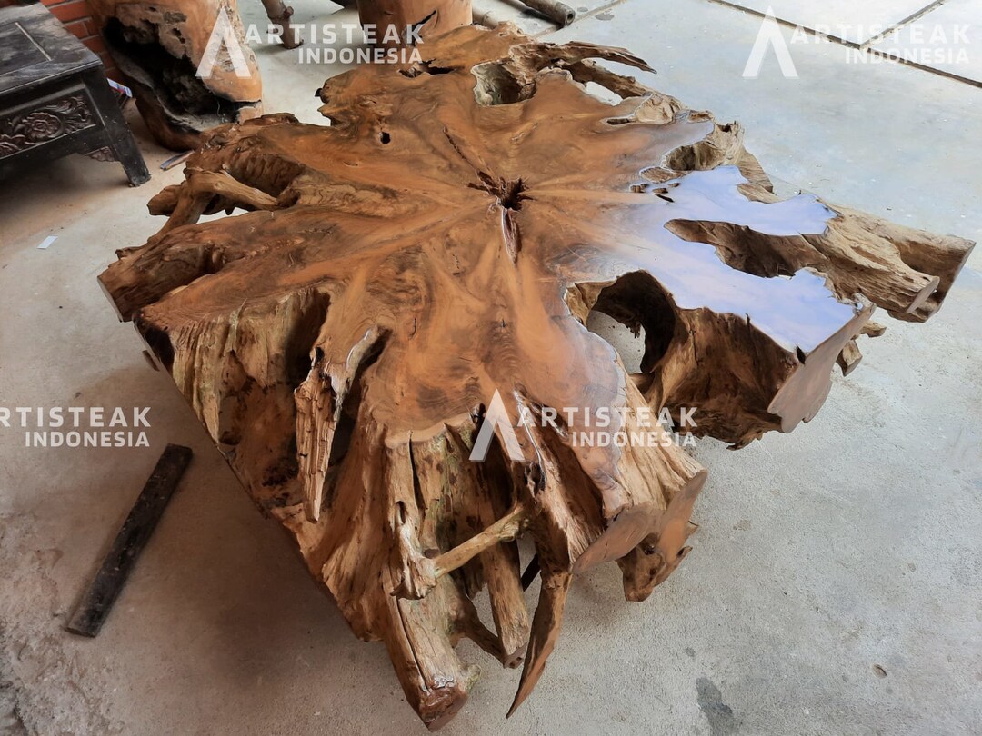 SQUARE Burl Teak Root Coffee Table Square Solid Teak Root - Etsy