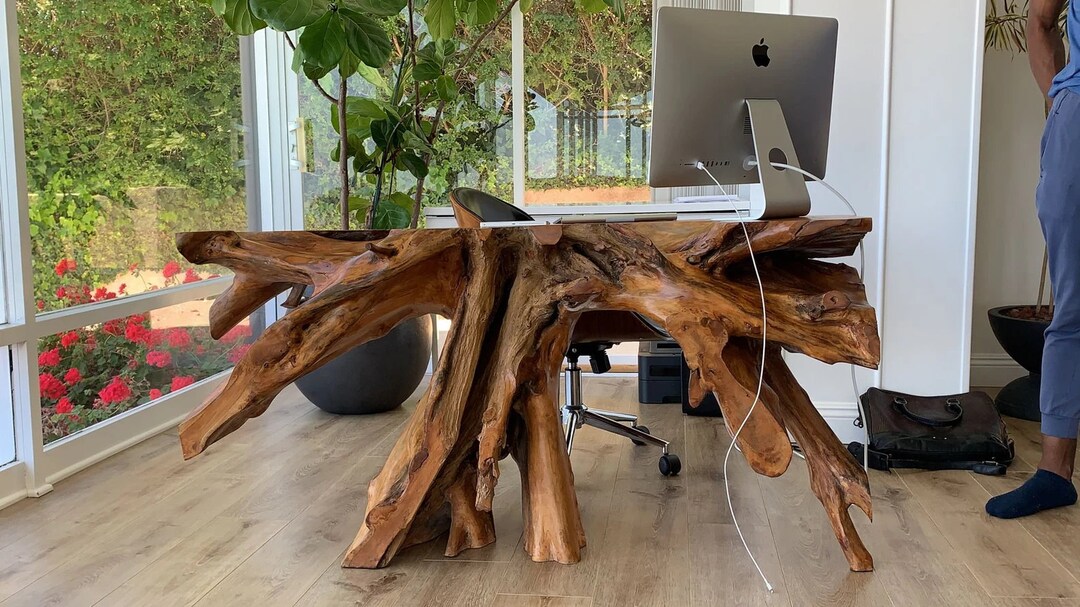 TEAK Computer Desk Teak Root Console Table Custom Dense Teak Root ...