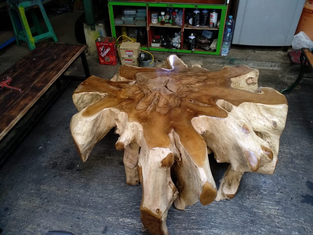 Natural Burl Teak Root Stump Coffee Table Imported From - Etsy