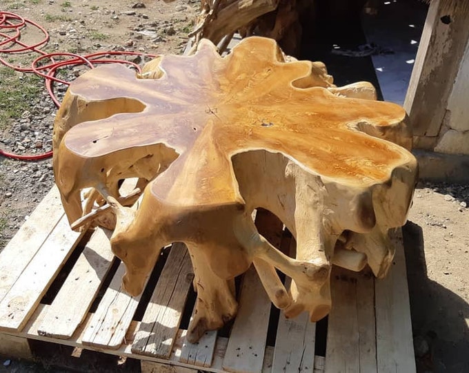Teak Root Table and Four Stools24counter Height 36 - Etsy