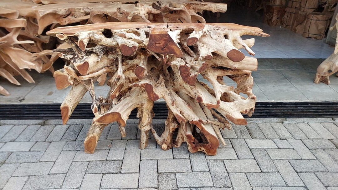 Ready to Ship 120cm Solid Natural Teak Root Console Table - Etsy