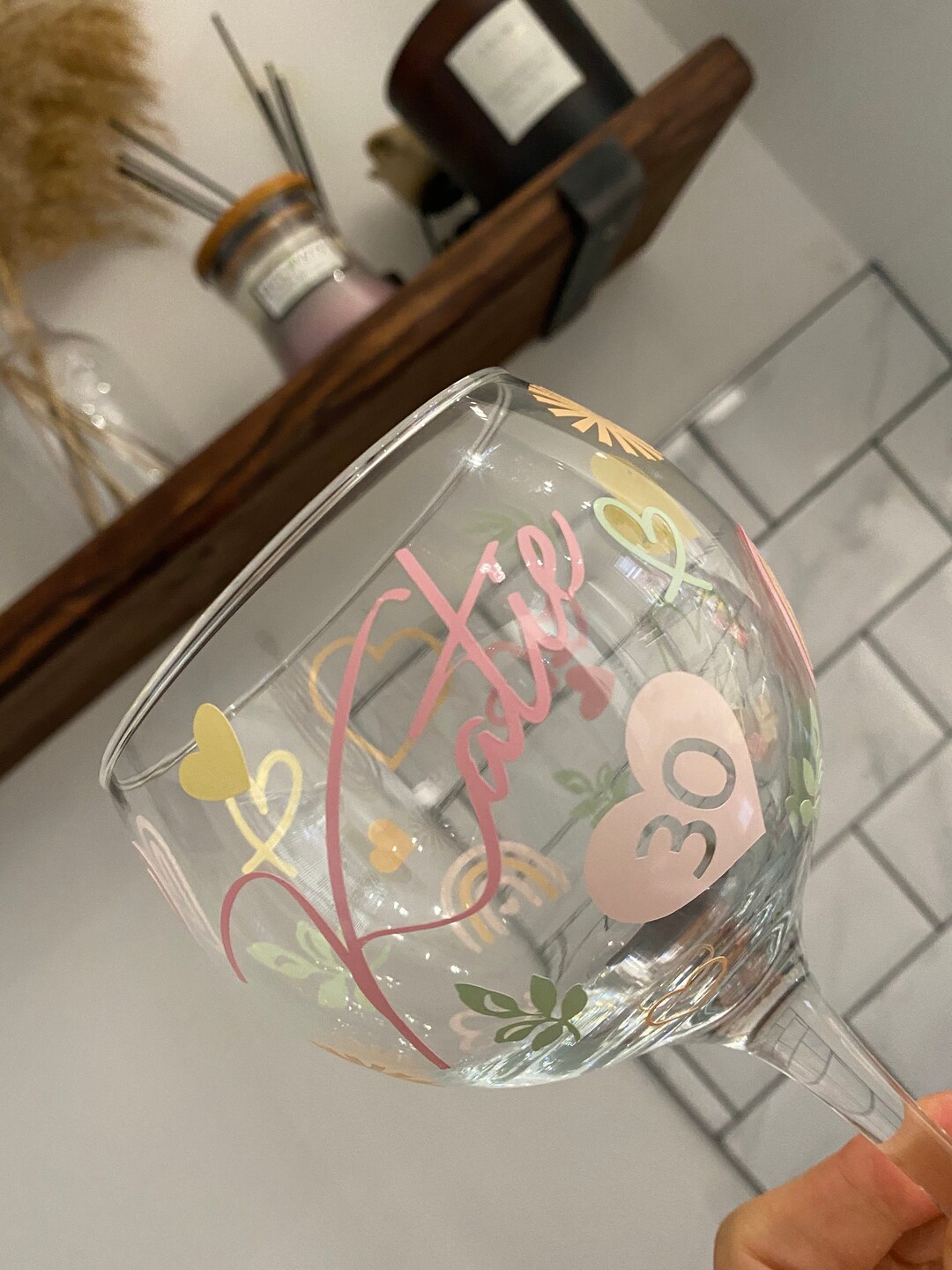 Personalised Bespoke Made Gin Glass, Gift Idea, Custom Made Glass ...