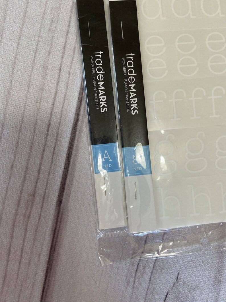 Trademarks Rub-on Transfers Alphabet White Capital and Small Letters ...