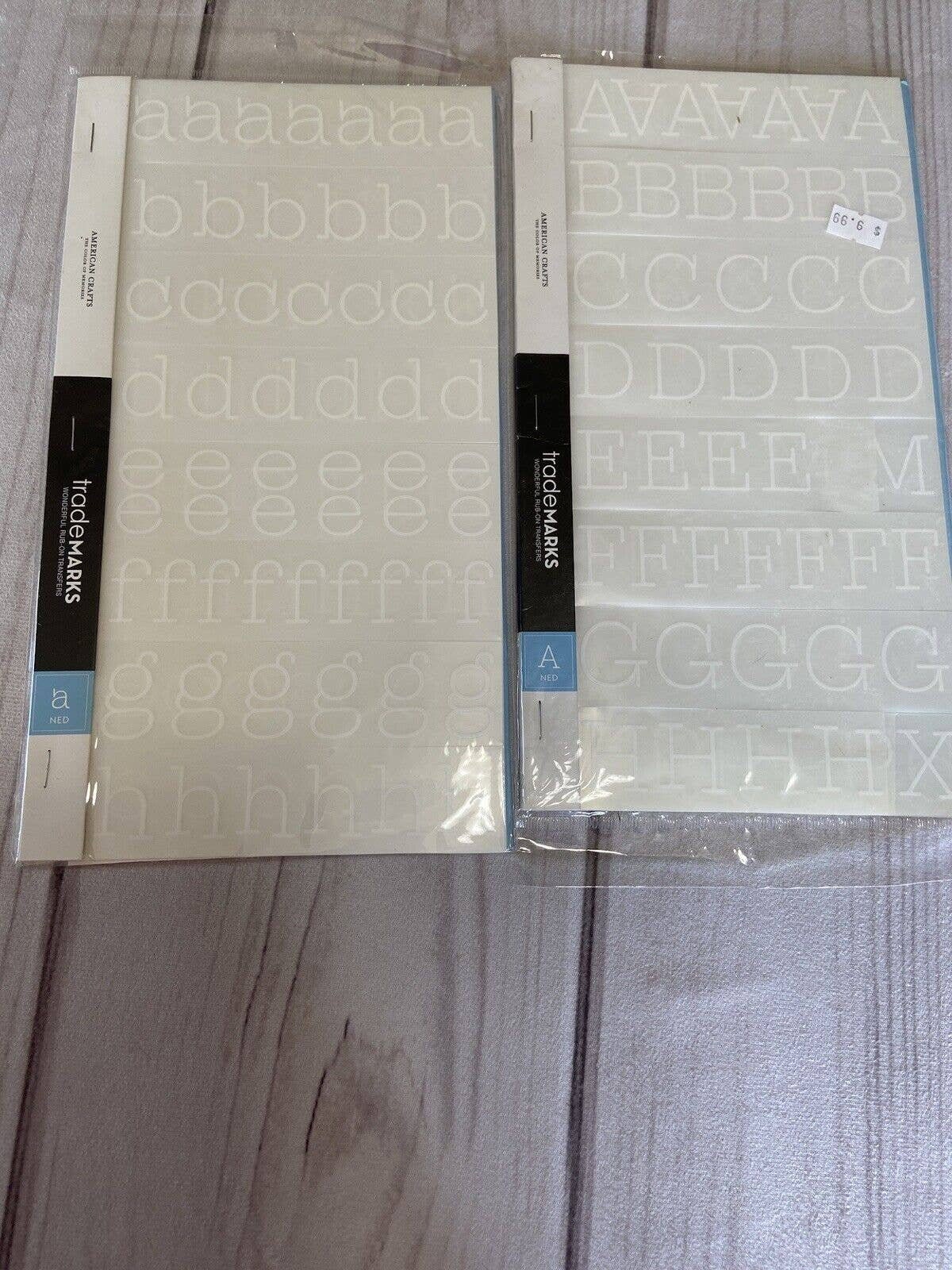 Trademarks Rub-on Transfers Alphabet White Capital and Small Letters ...