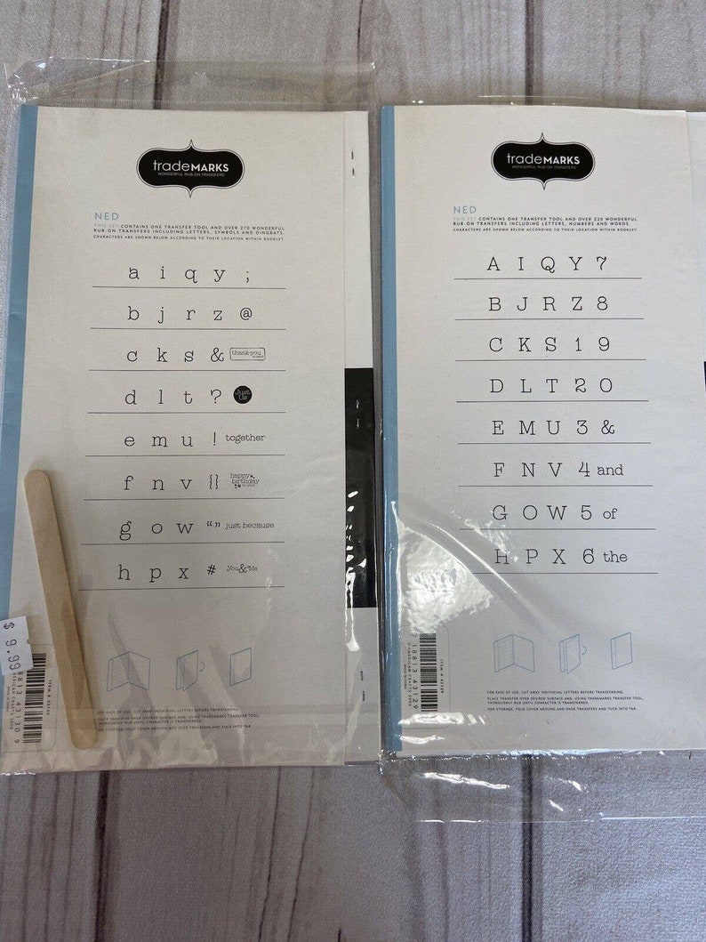 Trademarks Rub-on Transfers Alphabet White Capital and Small Letters ...