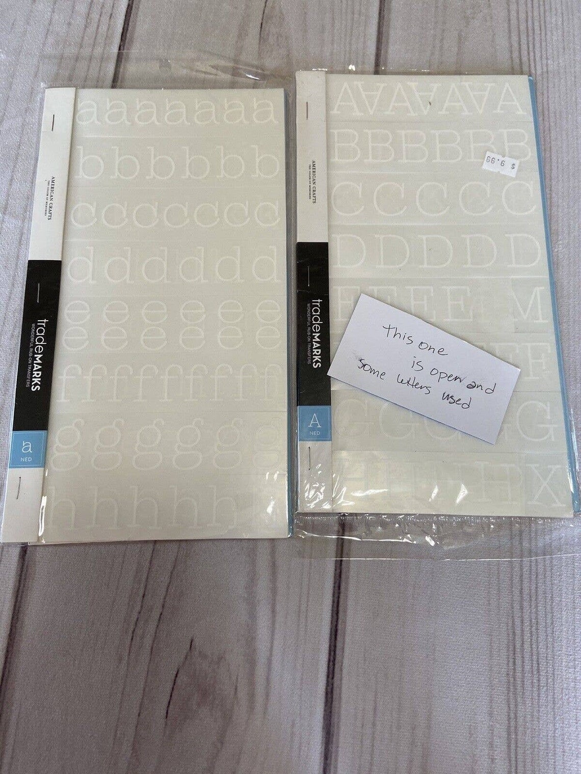 Trademarks Rub-on Transfers Alphabet White Capital and Small Letters ...