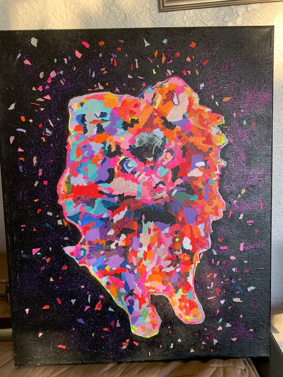 Psychedelic Custom Painting Dog Portraits Pets Animals | Etsy