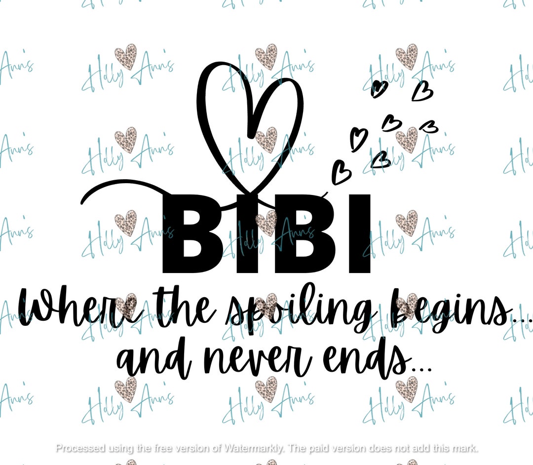 Bibi Sublimation Design Png File for Grandparents - Etsy