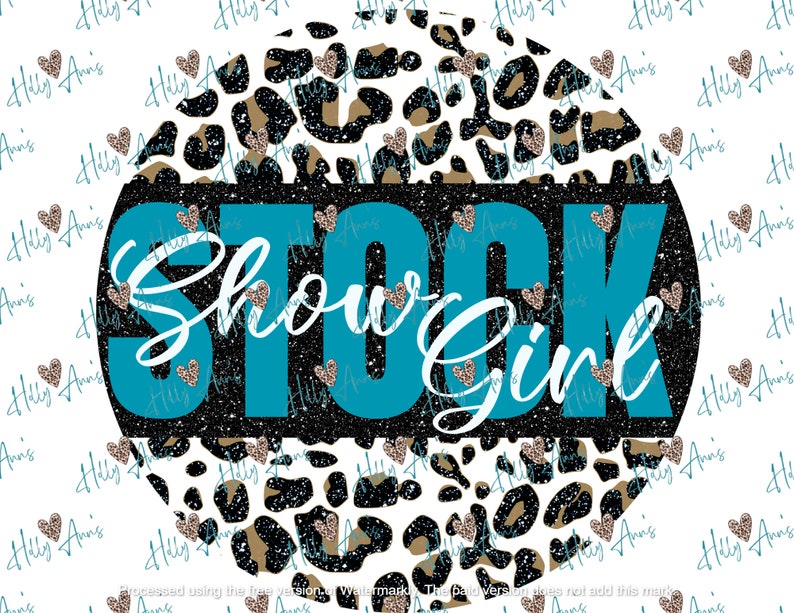 Stock Show Girl Leopard Teal Png File - Etsy