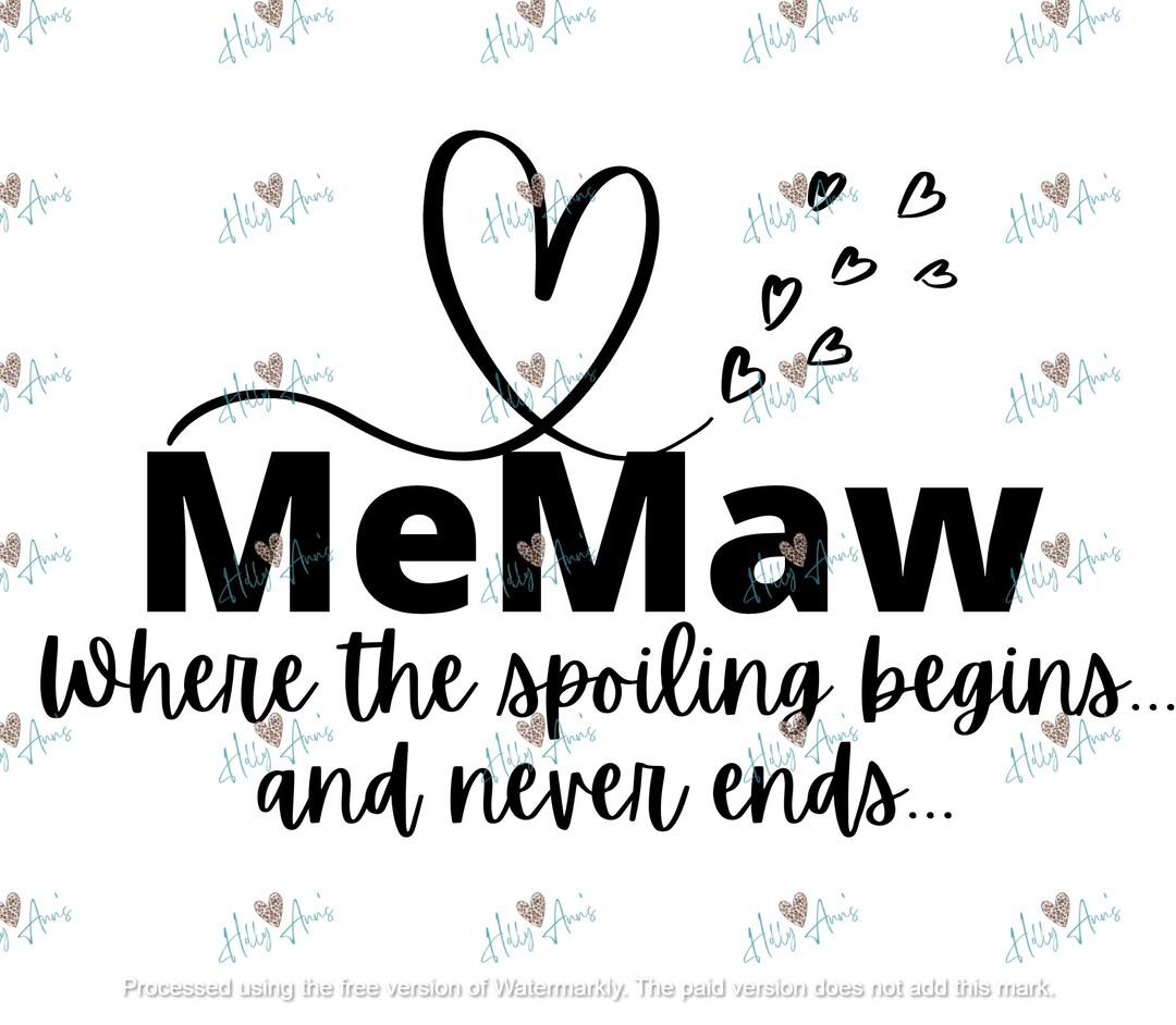Memaw Sublimation Design Png File for Grandparents - Etsy