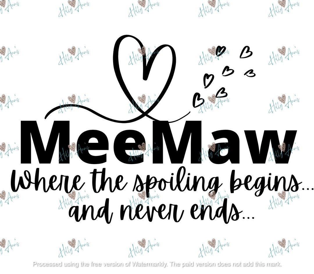 Meemaw Sublimation Design Png File for Grandparents - Etsy