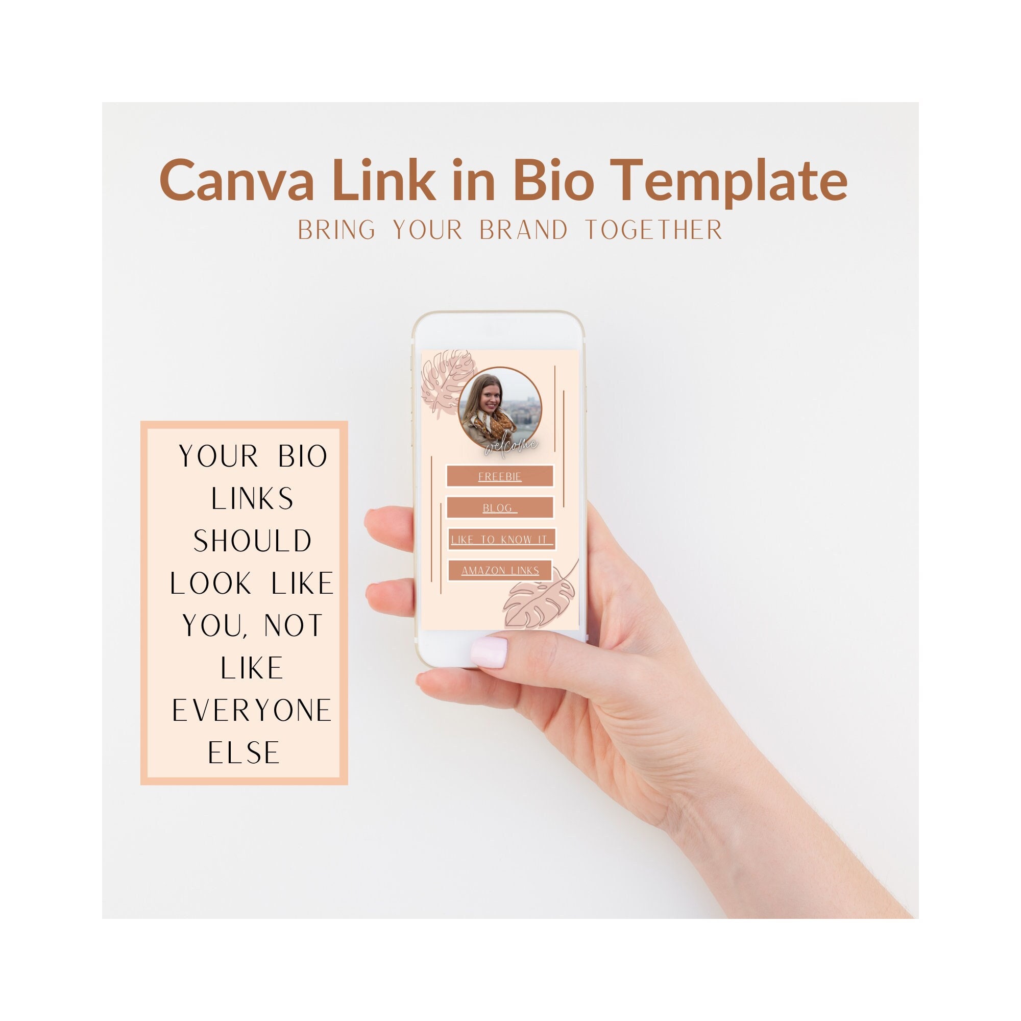 Bio Template, Link in Bio Template, Social Media Template, Customizable ...
