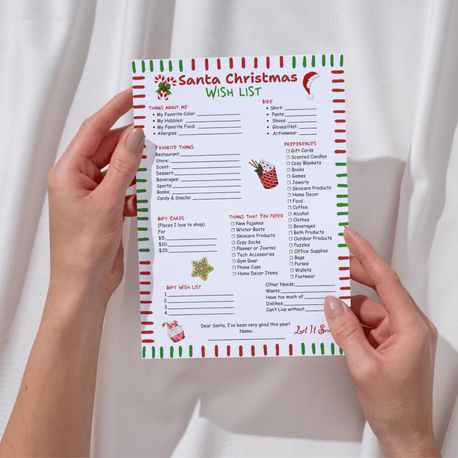 Christmas Santa Wishlist| Editable Santa Christmas List | Printable ...