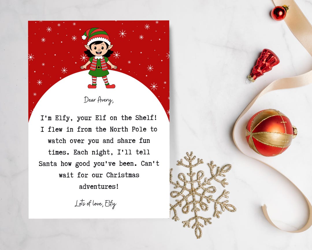 Elf Note From North Pole: Printable Elf on the Shelf Activity (instant ...