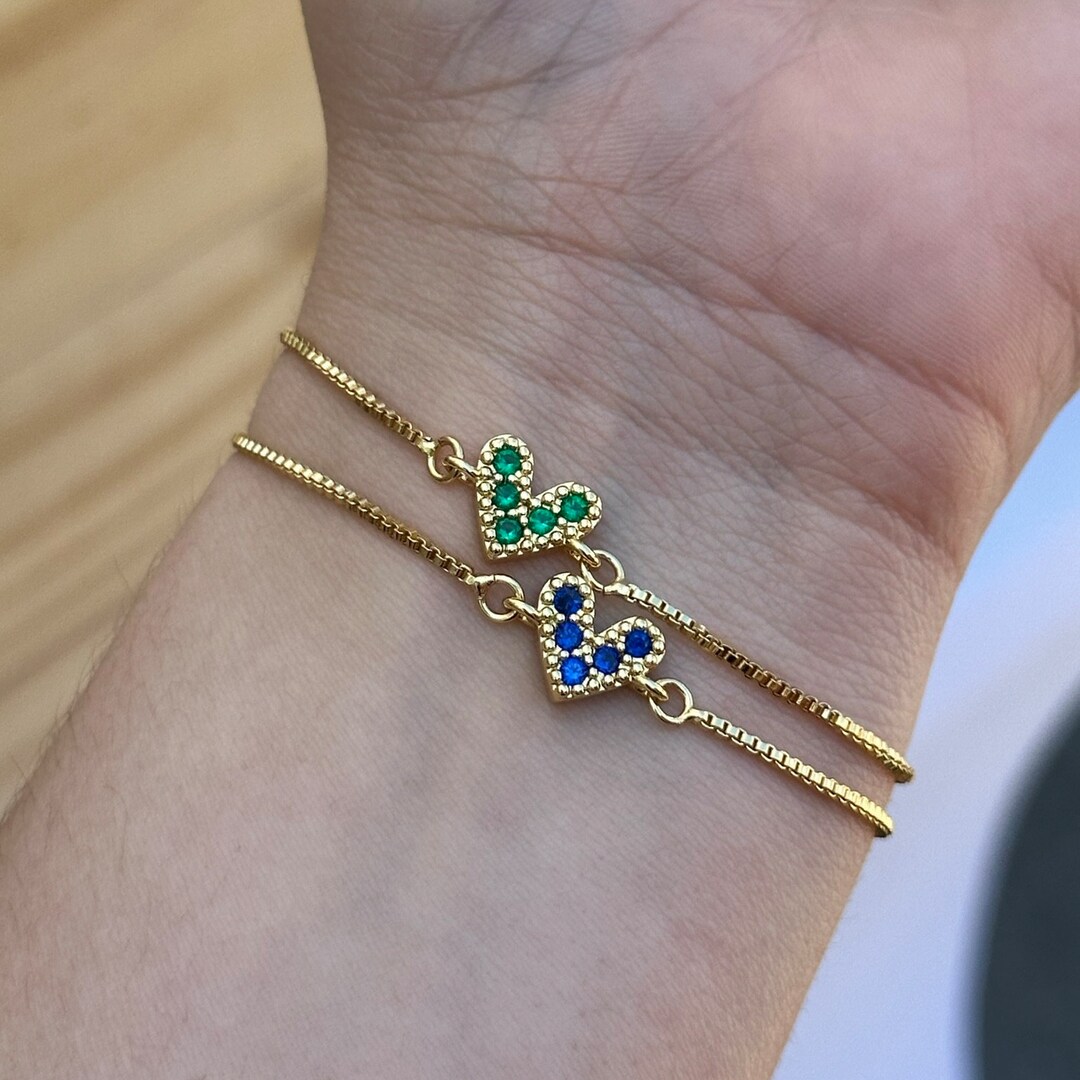 Tiny Heart Bracelet for Friendship Gift, Heart Friendship Bracelet, Box ...