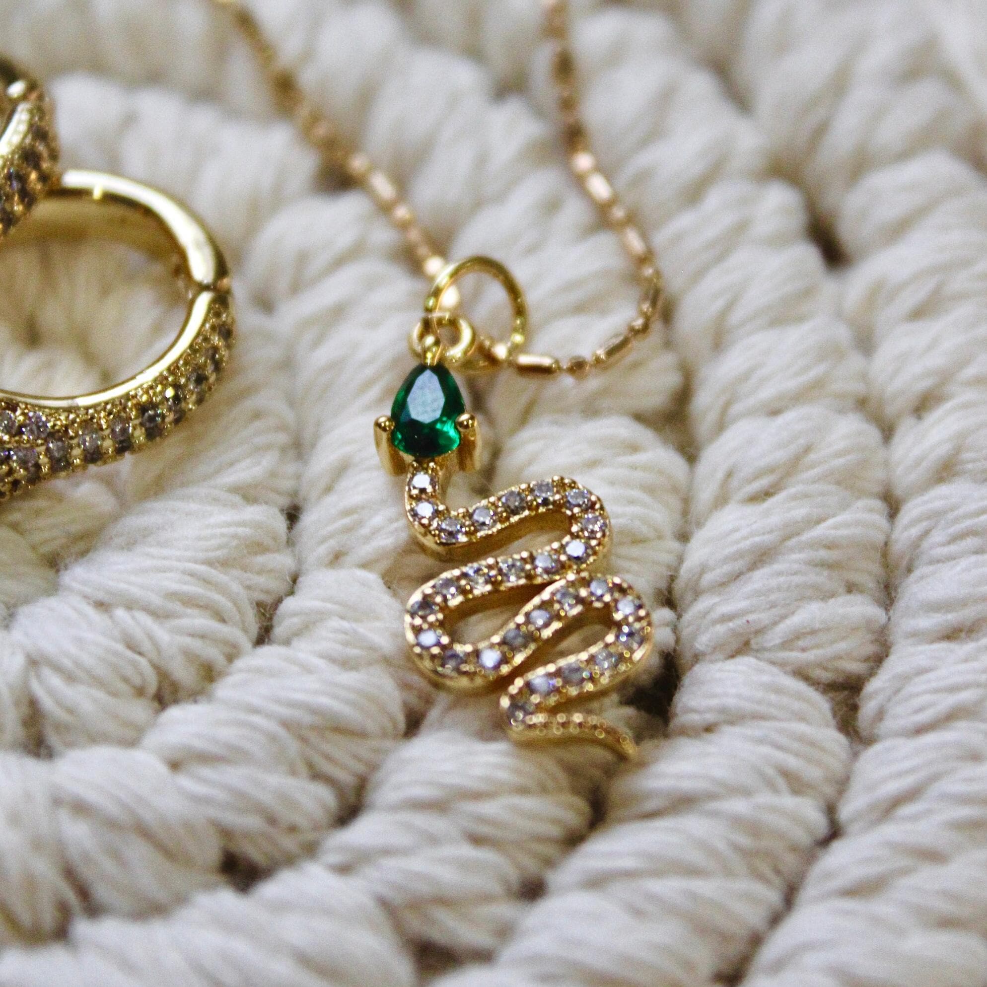 Gold Snake Necklace, Snake Necklace, Serpent Necklace, Snake ...