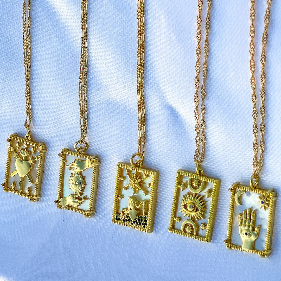 Tarot Card Necklace, Tarot Necklace, Tarot Jewelry, Boho Necklace ...