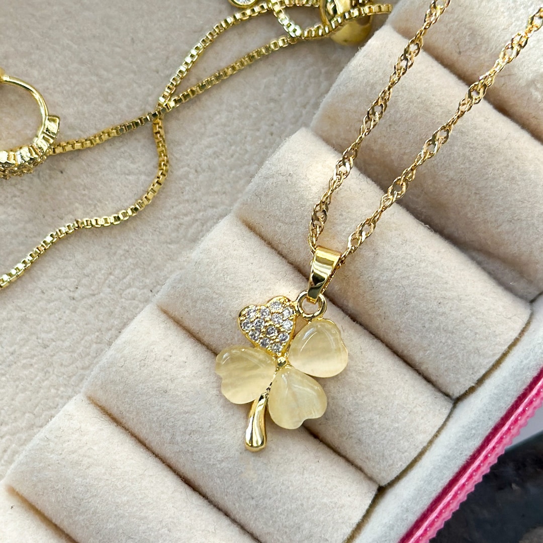 Four Leaf Clover Necklace, Clover Necklace, Clover Necklace Gold ...
