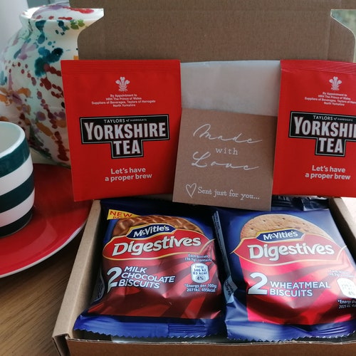 Yorkshire Tea & Biscuit Letterbox Giftset With Personalised - Etsy UK