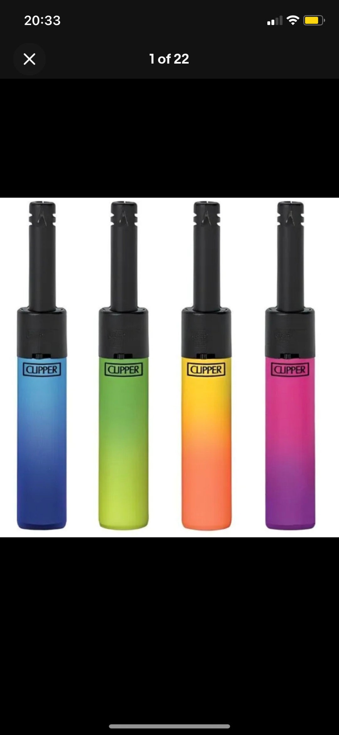 4x Clipper Mini Tube Lighter Gradient Gas Refillable Candle Camping ...