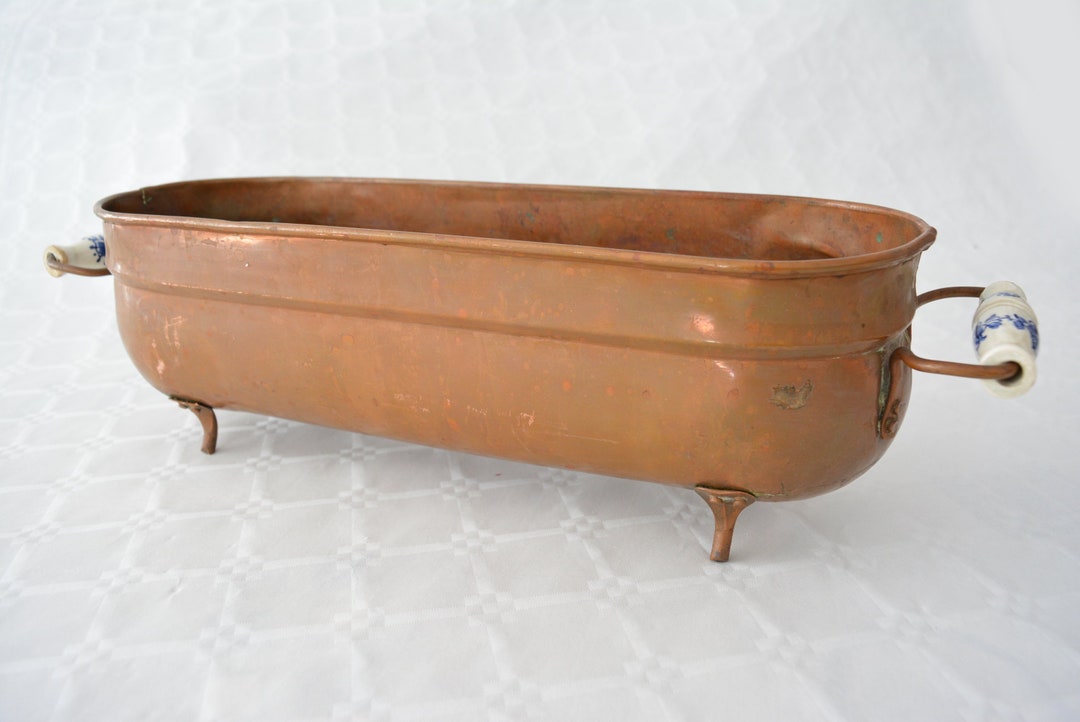 Vintage Copper Planter With Handles, Garden Planter, Flower Copper ...