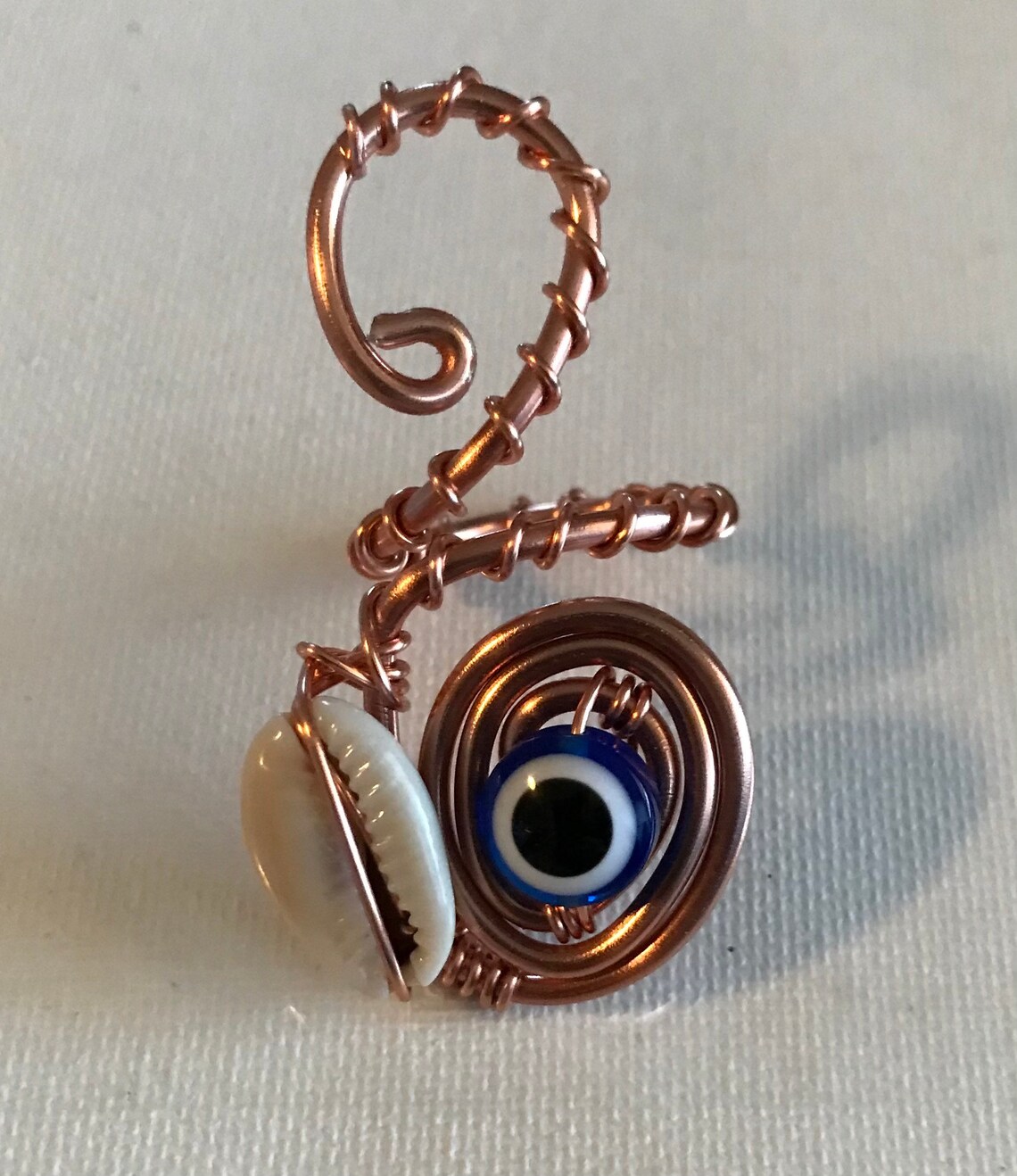 Adjustable Cowrie Shell Evil Eye Ring - Etsy