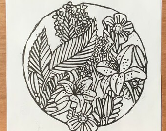 Linoleum Print - Etsy