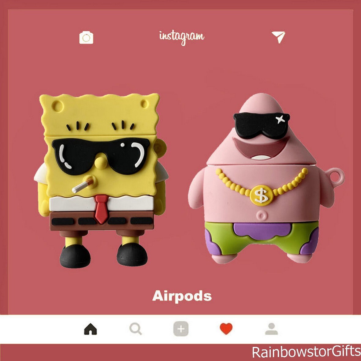 Spongebob Patrick Star Airpods Case Spongebob Theme Airpod | Etsy