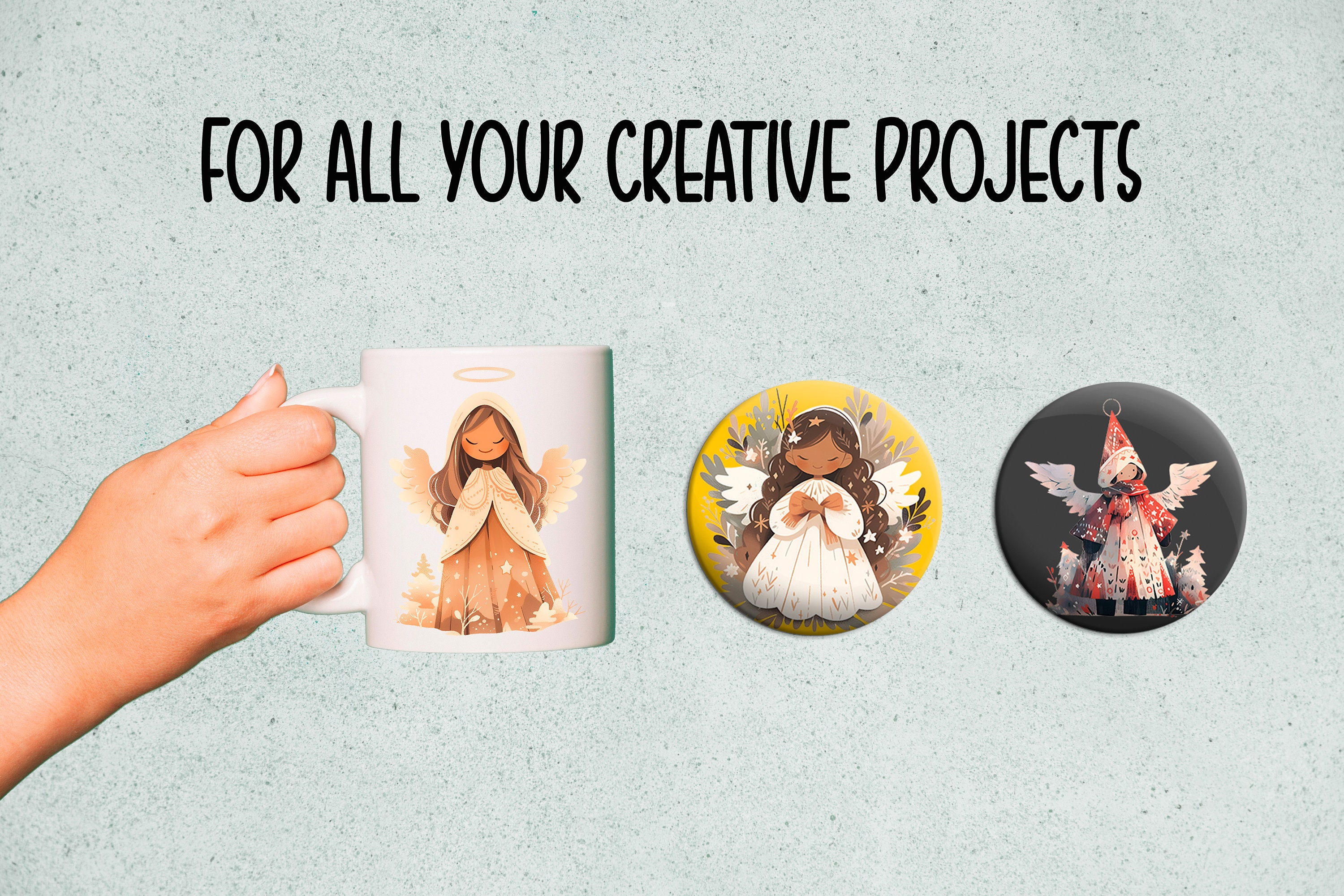 Christmas Angel Clipart, Cute Angels PNG, Digital Download, Printable ...