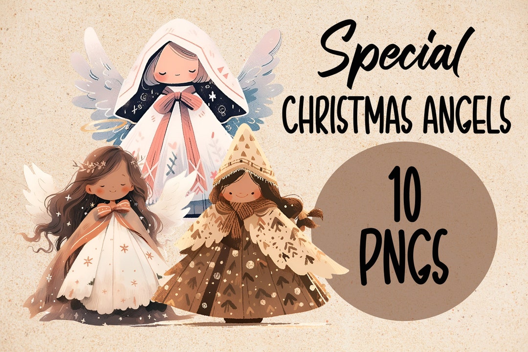 Christmas Angel Clipart, Cute Angels PNG, Digital Download, Printable ...