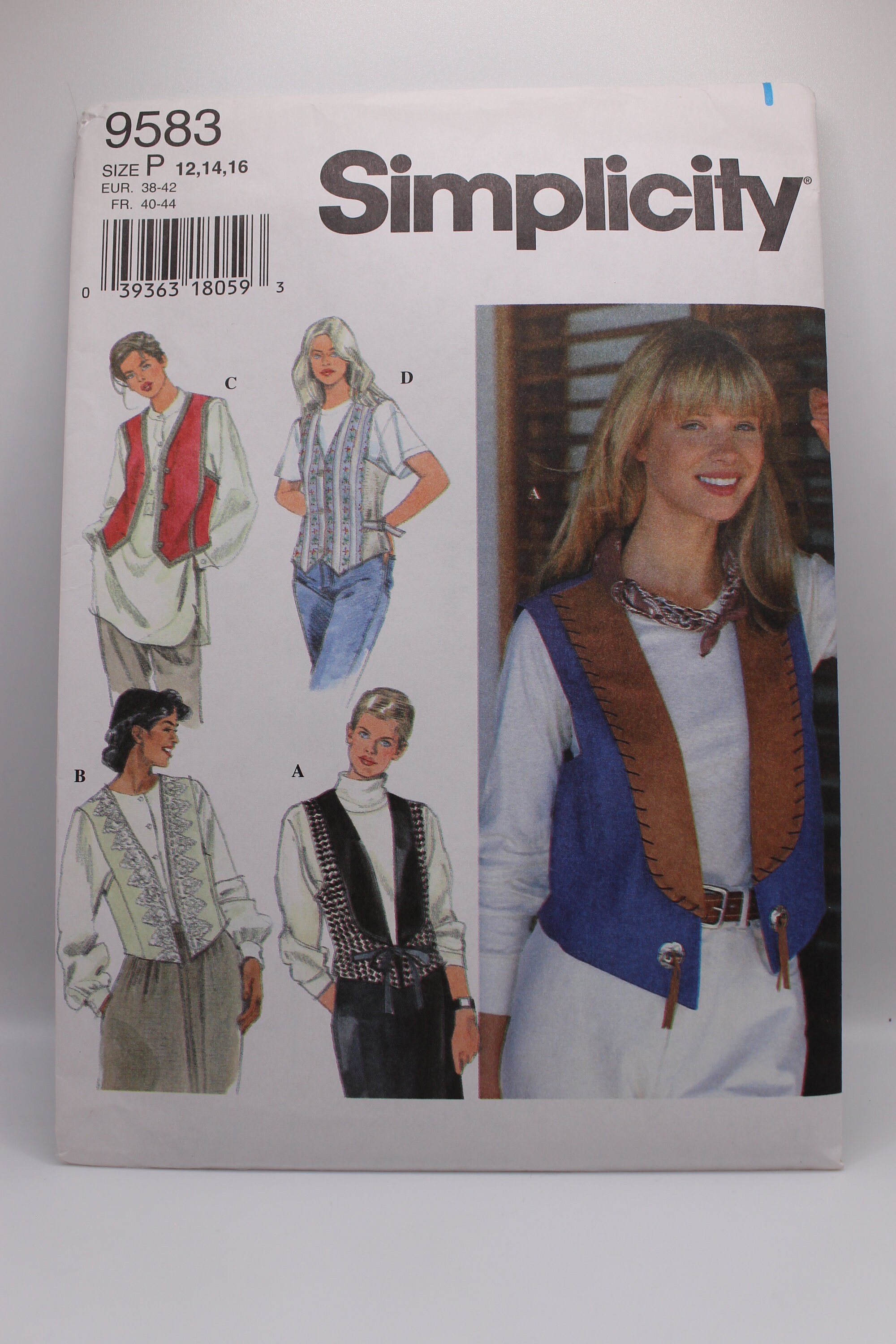 Simplicity 9583, 90s Vest Sewing Pattern, UNCUT and VINTAGE - Etsy