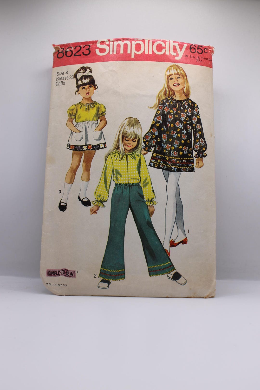 Simplicity 8623, Vintage Sewing Pattern, Girls Dress, Blouse, Skirt and ...