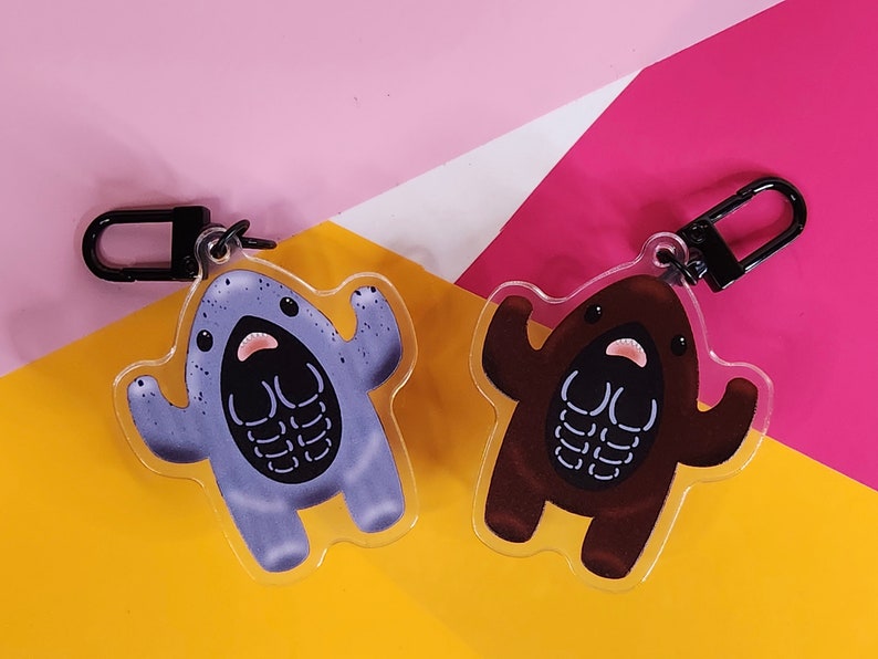 Riot & Steel Shark Acrylic Charms Red/silver Shark Key Chains - Etsy