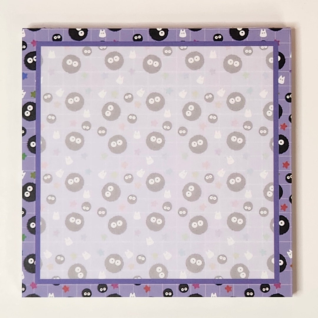 Soot Sprite Purple Notepad | Ghibli Themed Notepad | 4 Inches X 4 ...