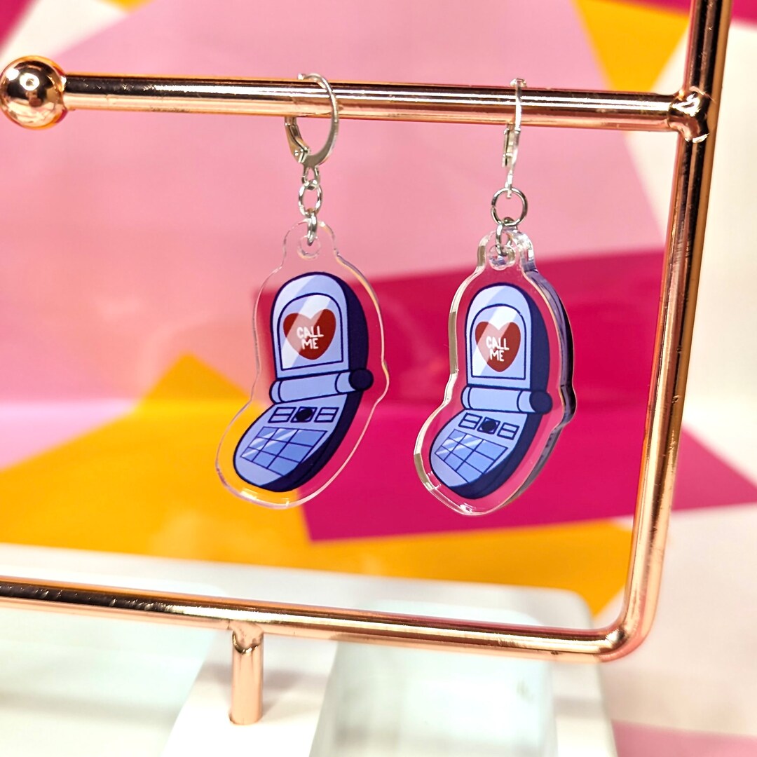 Call Me Flip Phone Earrings - Etsy