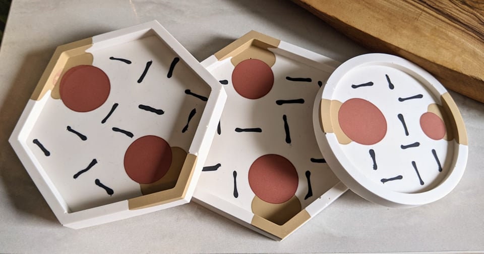 Jesmonite Hexagon Tray/ Coaster/ Trinket Dish/ Home Decor/ - Etsy