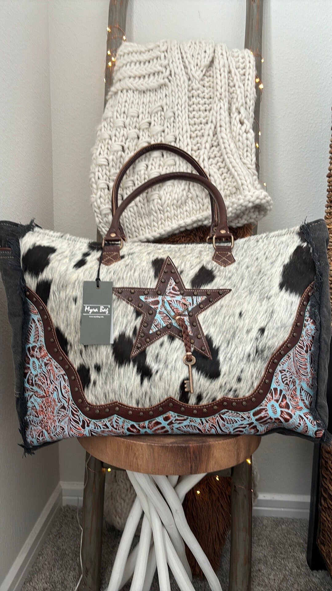 Myra Bag Asterias Canvas & Hairon Weekender - Etsy