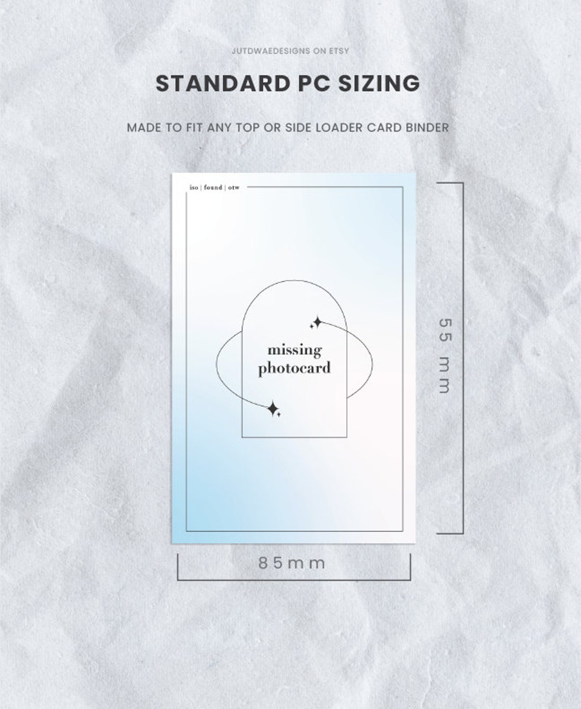 Adorable Baby Blue Photocard Placeholder | Binder Filler | Bias Pc ...
