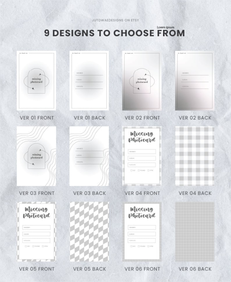 Gray Kpop Idol Photocard Collection Binder Placeholder - Perfect ...