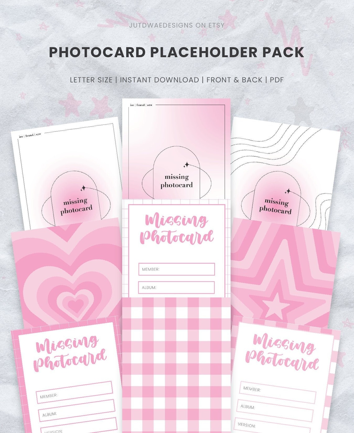 Pink Kpop Idol Photocard Collection Binder Placeholder - Perfect ...
