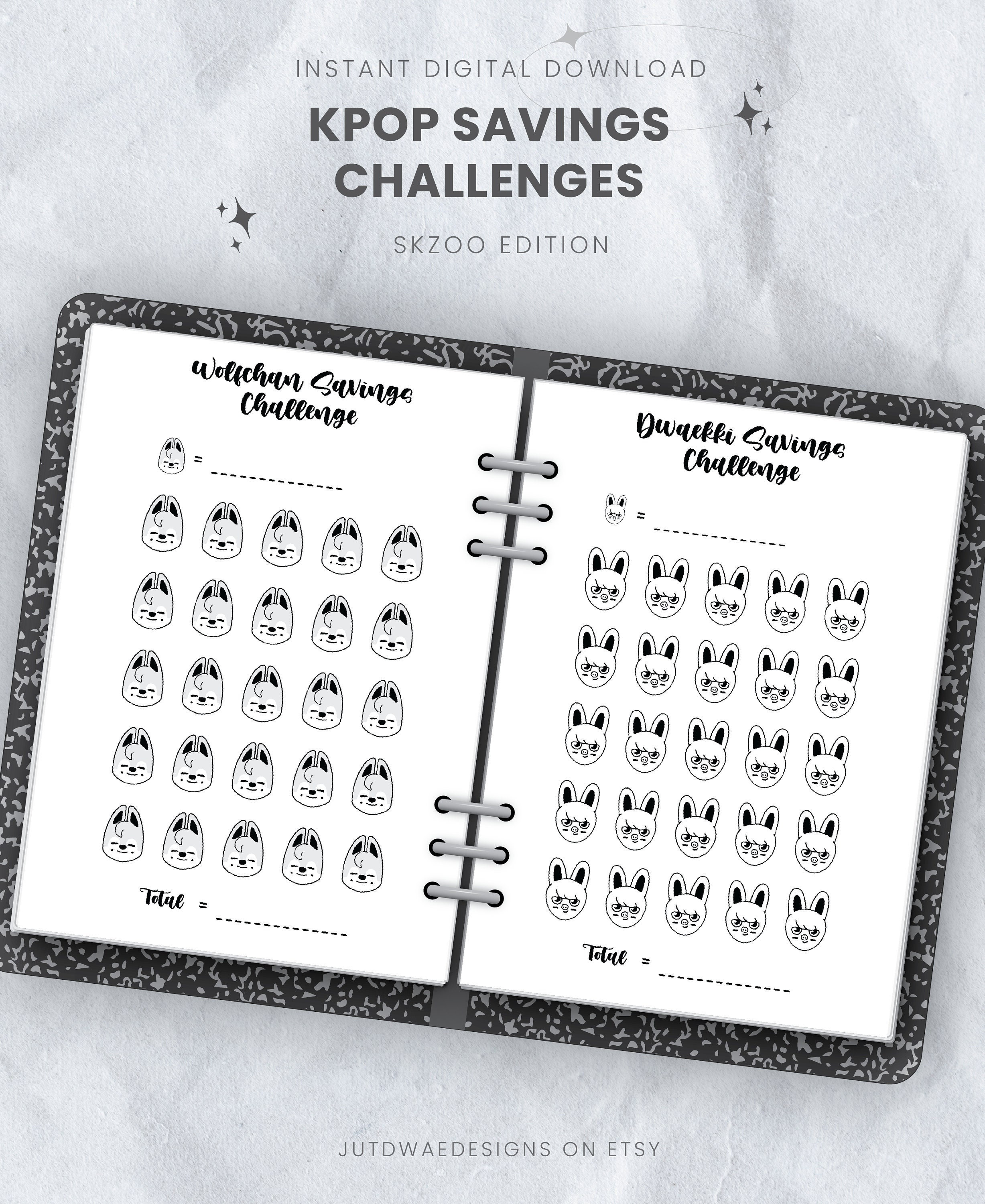 Stray Kids SKZOO Savings Challenge Printable | Kpop Budgeting PDF ...