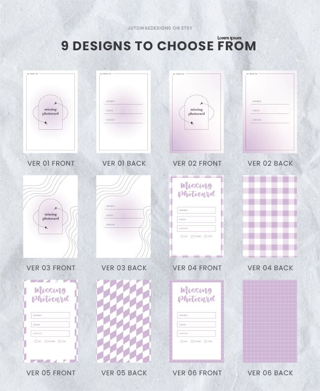 Purple Kpop Idol Photocard Collection Binder Placeholder - Perfect ...