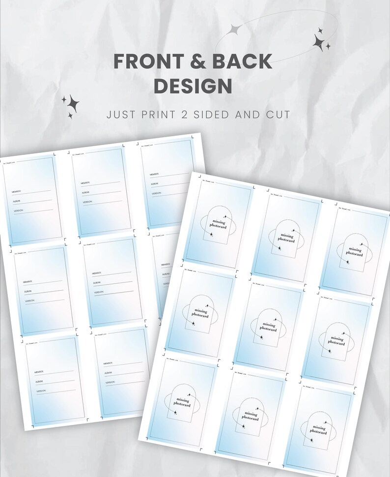 Adorable Baby Blue Photocard Placeholder | Binder Filler | Bias Pc ...