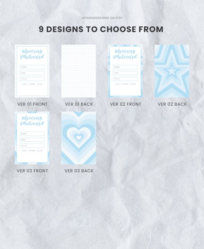 Adorable Baby Blue Photocard Placeholder | Binder Filler | Bias Pc ...