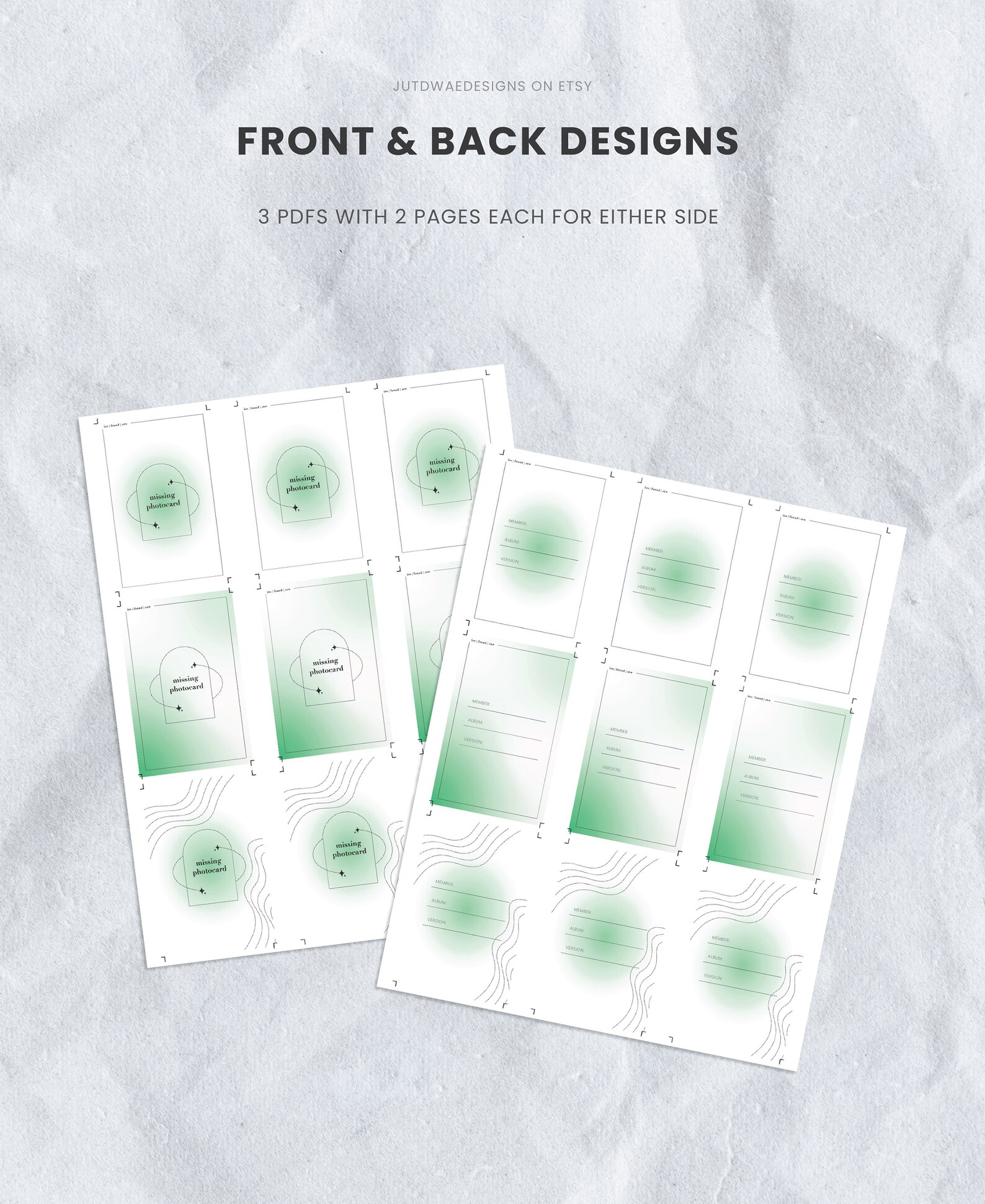 Kpop Green Photocard Placeholder | Binder Filler | Bias Pc | Kpop ...
