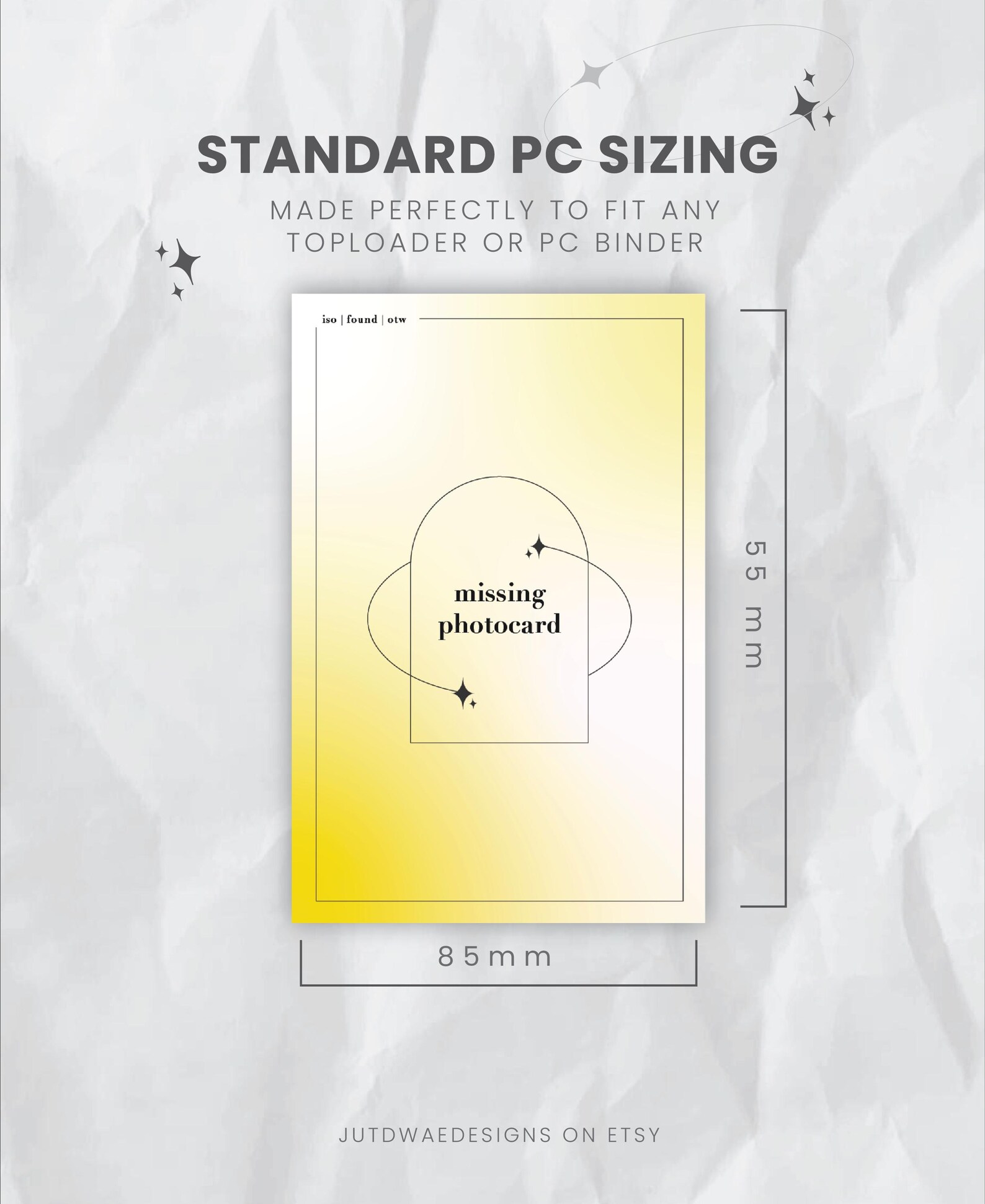 Kpop Yellow Photocard Placeholder | Binder Filler | Bias Pc | Kpop ...