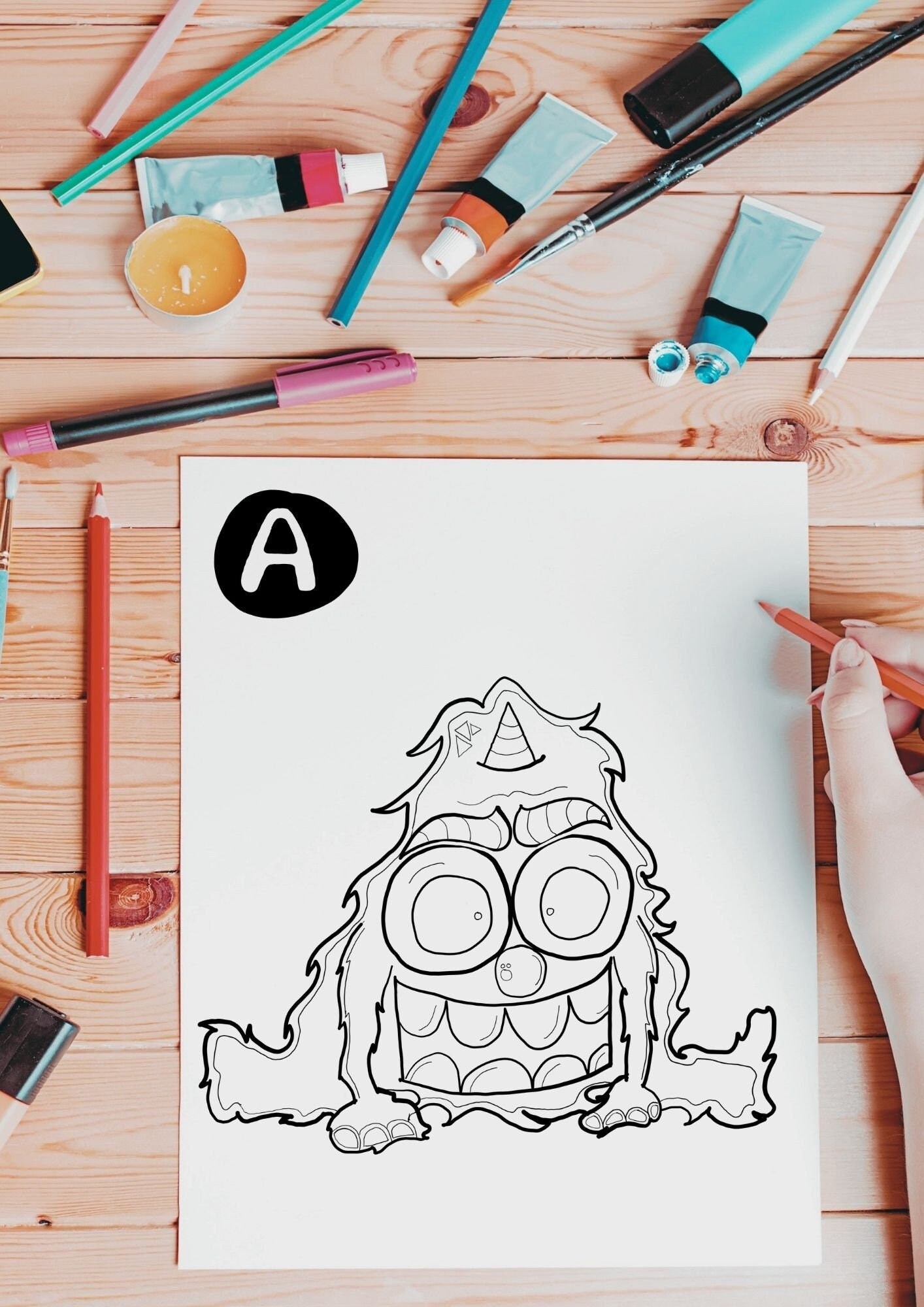 Alphabet Monsters Coloring Pages for Kids digital Download | Etsy
