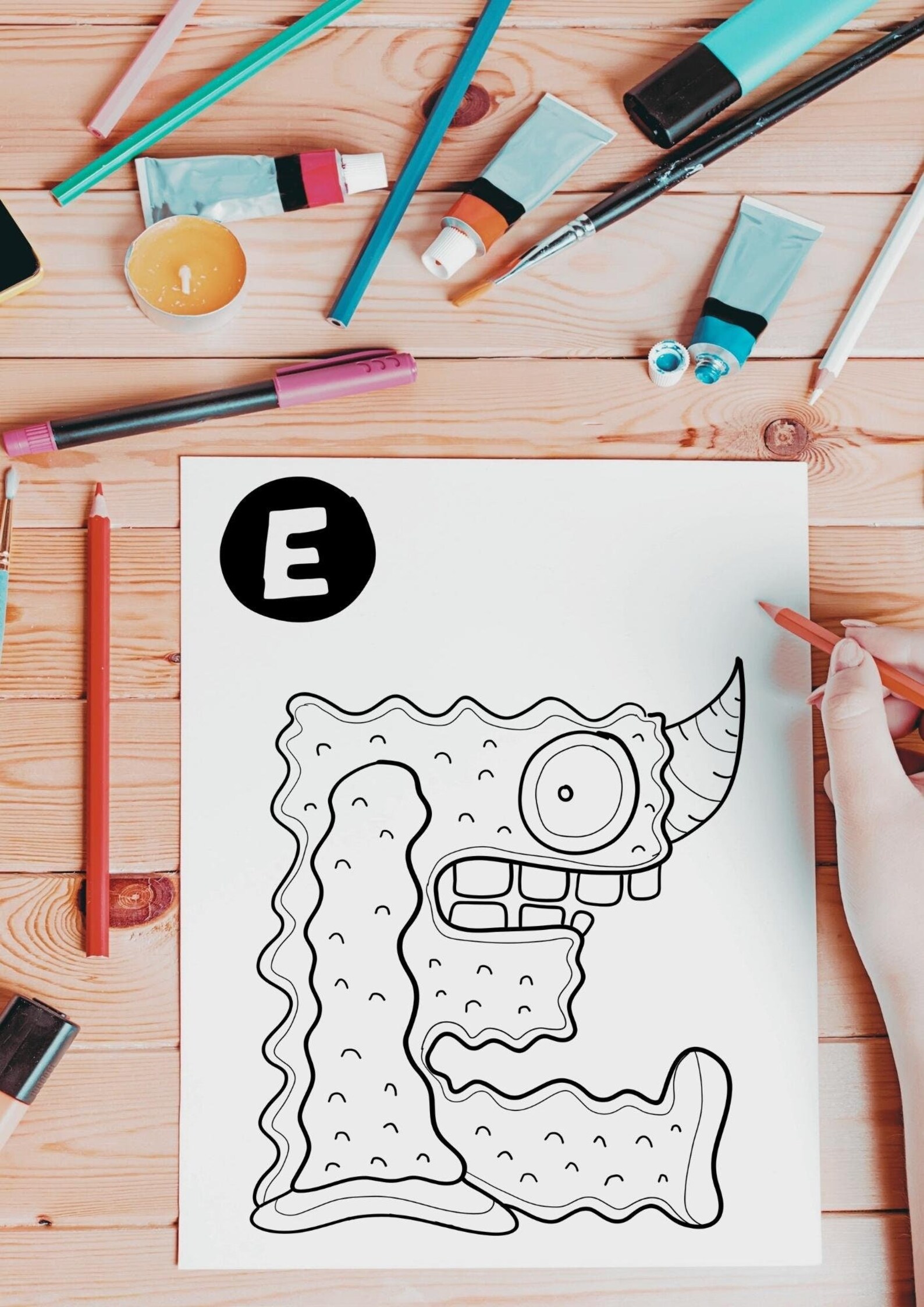 Alphabet Monsters Kids Coloring Book Printable Coloring | Etsy