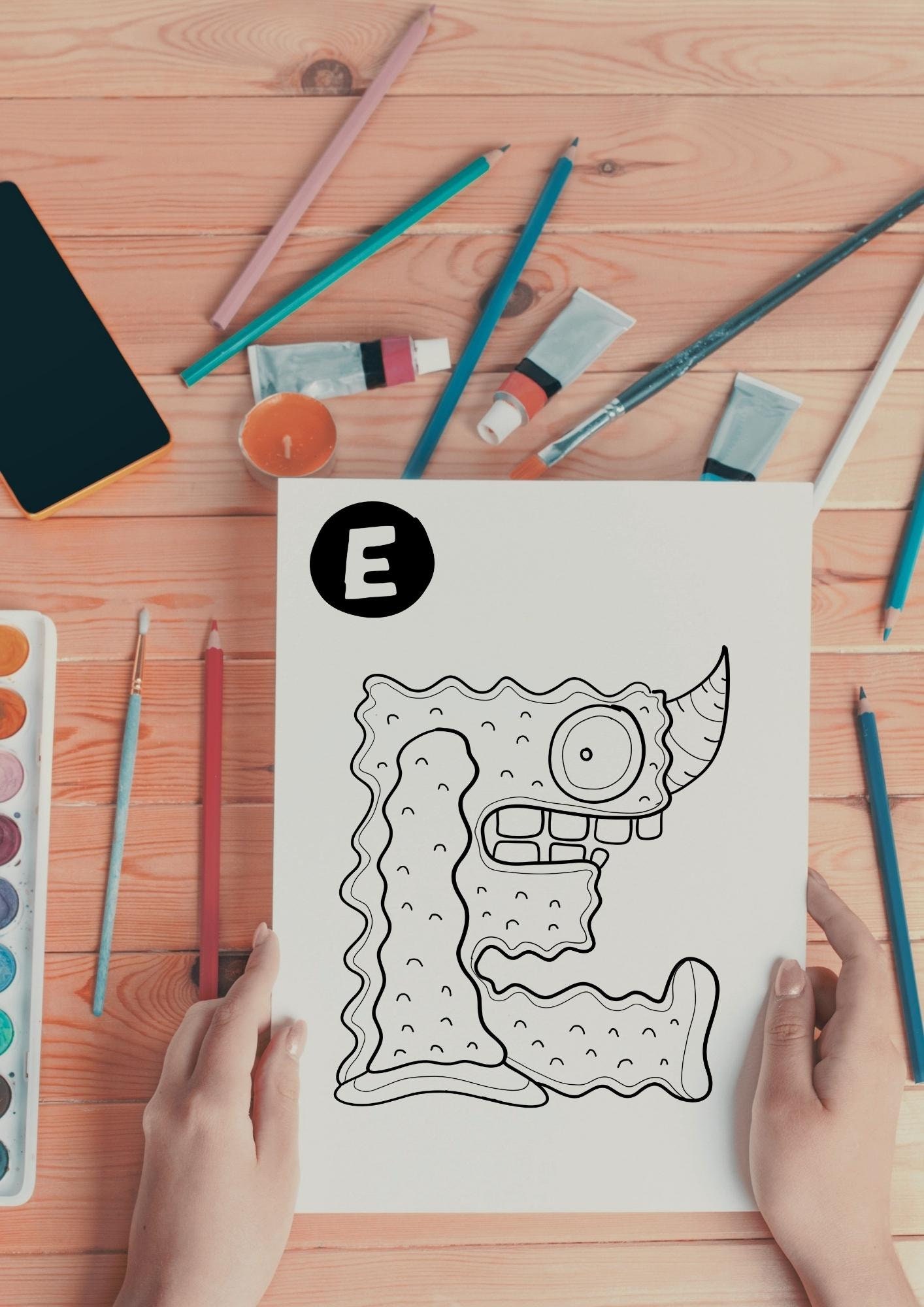 Alphabet Monsters Kids Coloring Book Printable Coloring | Etsy